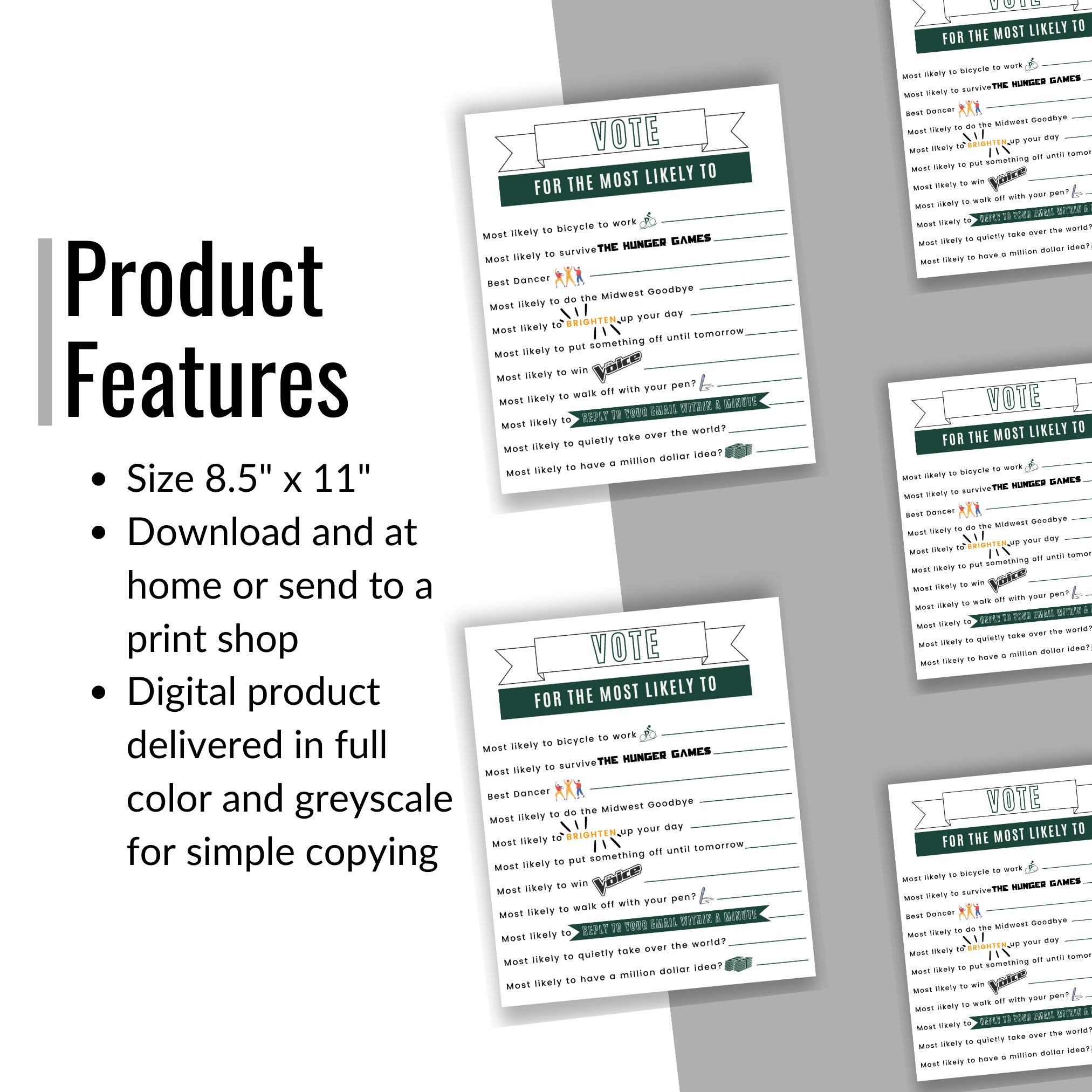Most Likely to Printable Perfect for Teachers, Students, Employees ...