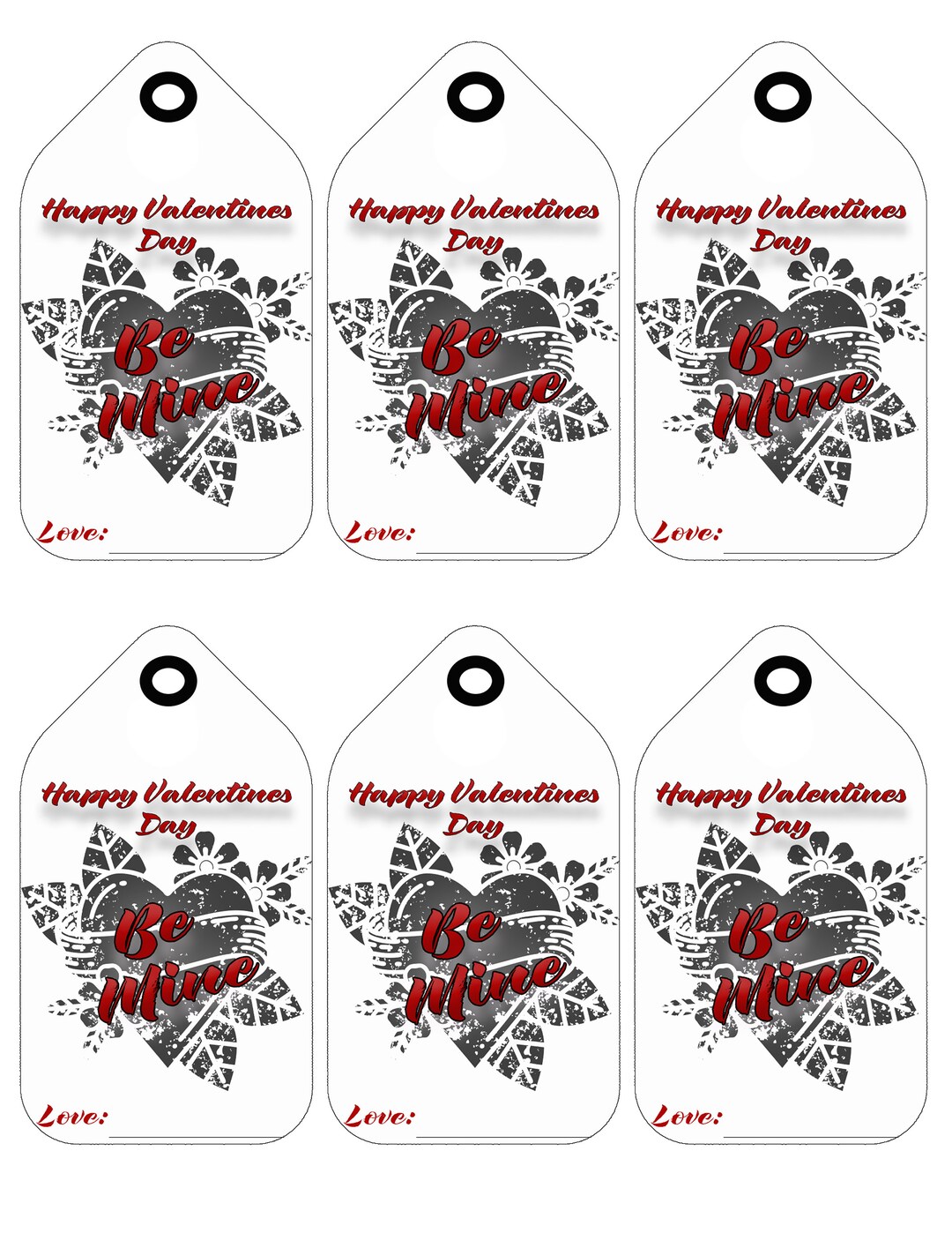 Valentines Day Gift Tags/ Gift Tags for Valentine's Day/ Printable ...