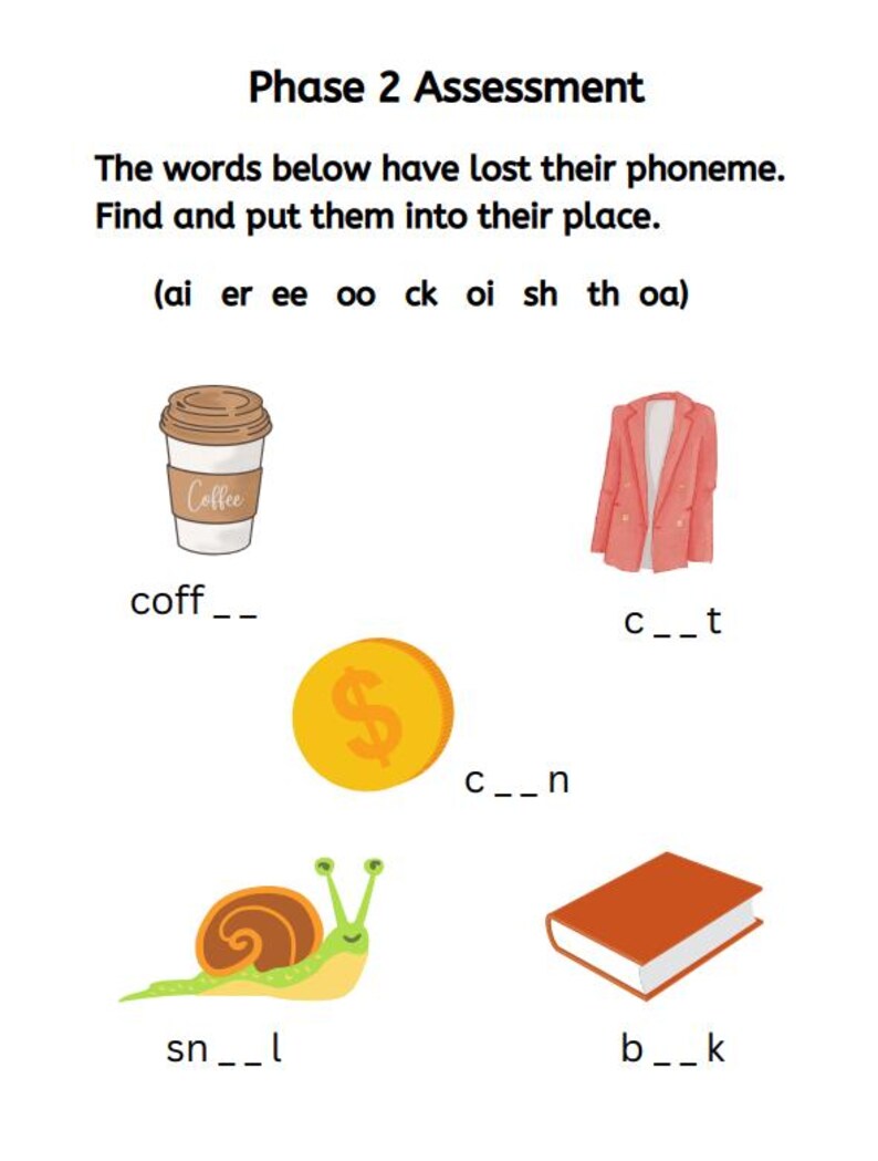 Phase 2: Phonic (consonant Digraph) Activity Worksheets for Kids ...