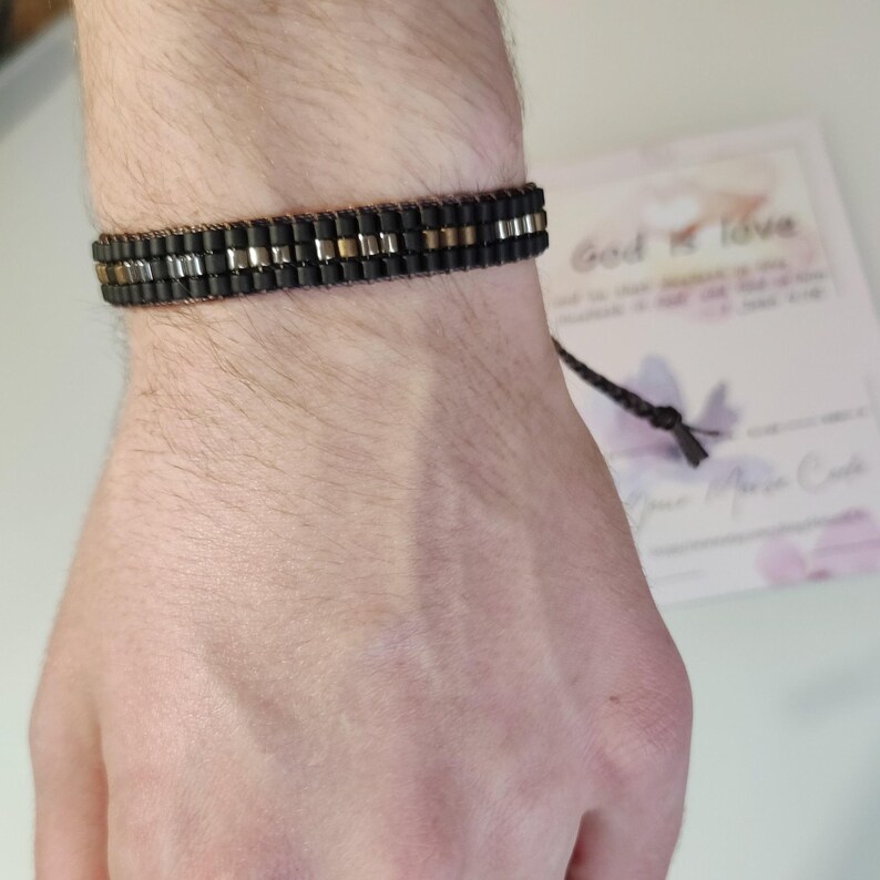 God is Love Bible Verse Bracelet, Morse Code Bided Bracelet, Christian ...