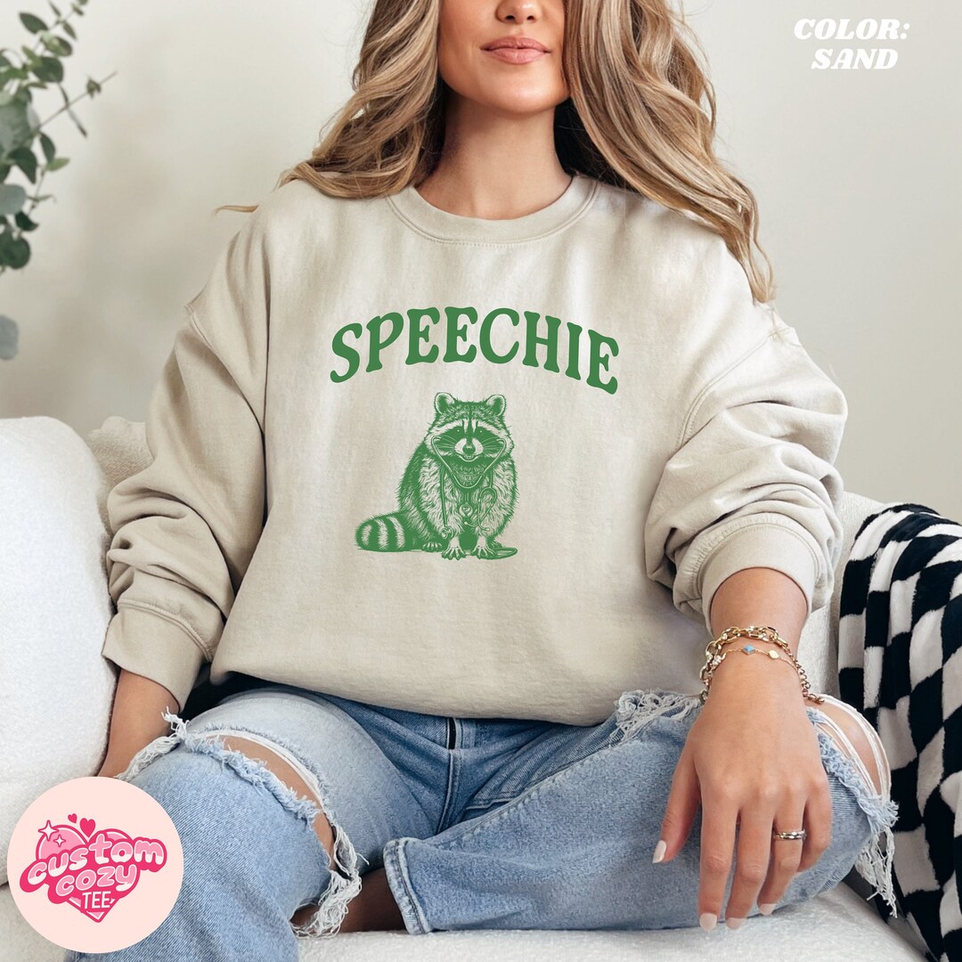 SLP Sweatshirt, Speechie Retro Cute Raccoon Sweatshirt, Speech Therapy ...