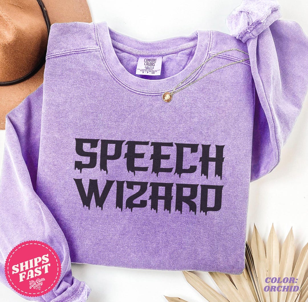 Comfort Colors® SLP Speech Wizard Retro Halloween Sweatshirt, SLP ...