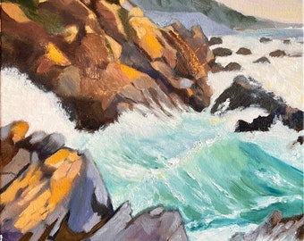 South of Perpetua Bluff Original Oil Painting Seascape of Oregon Coast ...