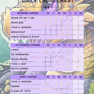 Summer Chore Chart for Kids, Kids Chore Chart, Kids Routine Chart ...