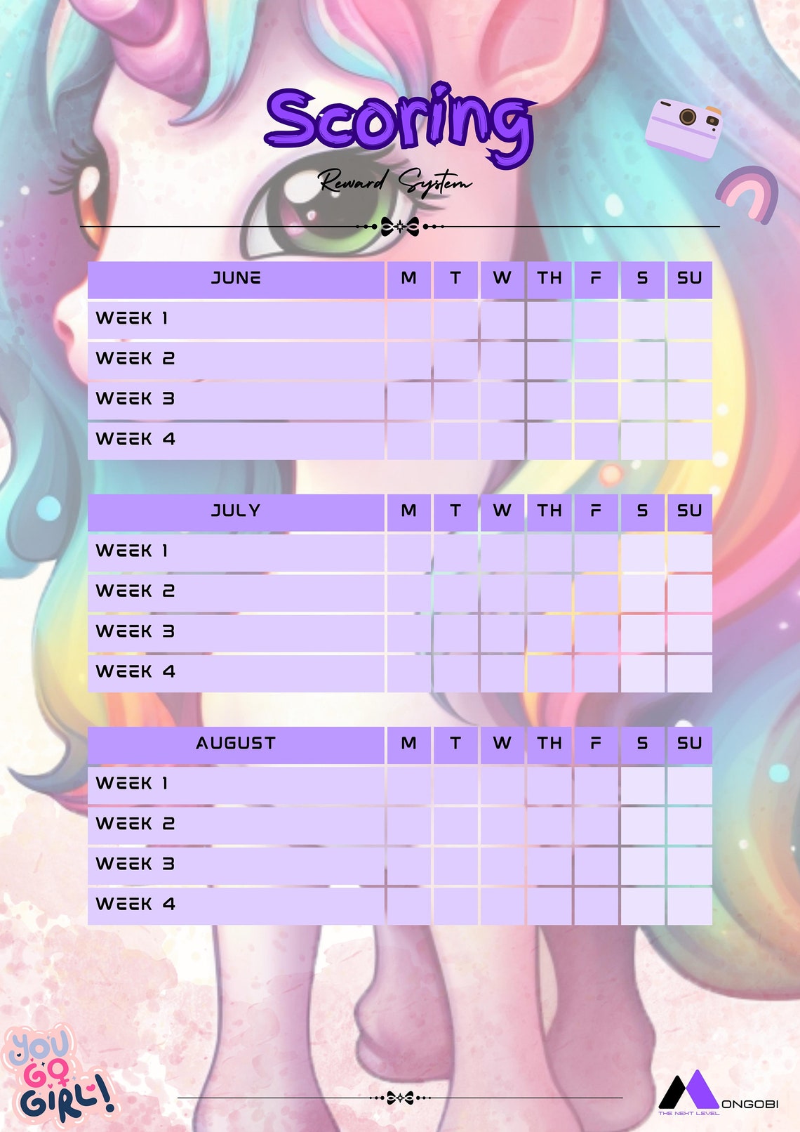 Summer Chore Chart for Kids, Kids Chore Chart, Kids Routine Chart ...