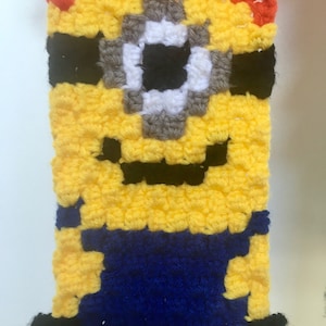 Crochet C2C Minion Vs Evil Minion Scarf Pattern - Etsy