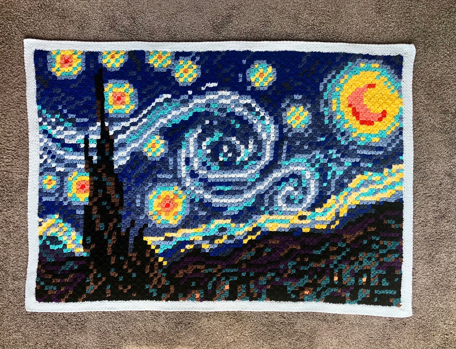 C2C Crochet Starry Night Blanket Pattern - Etsy