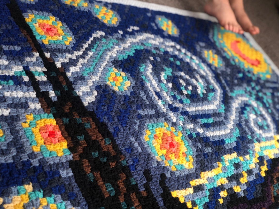 C2C Crochet Starry Night Blanket Pattern - Etsy