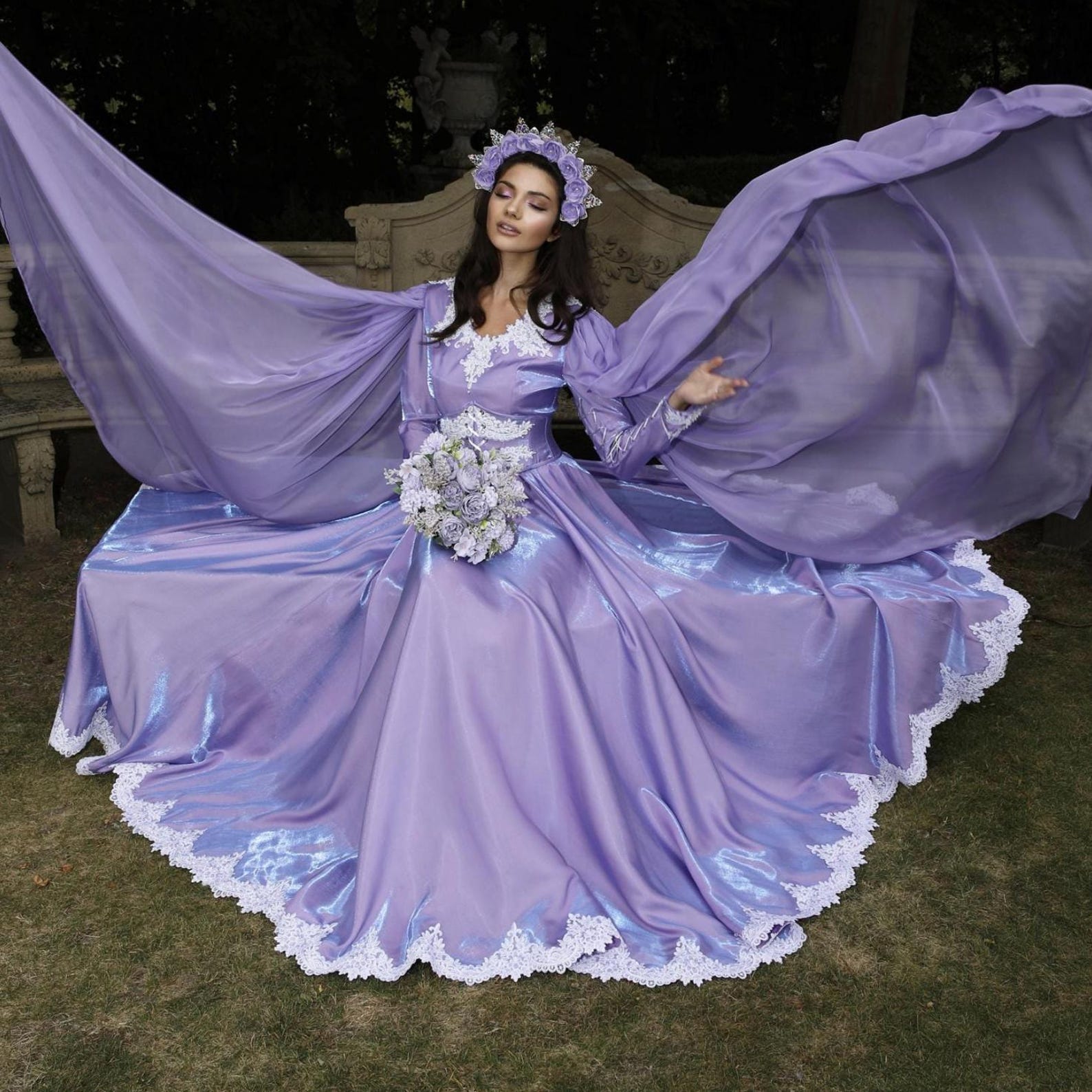 Elf Dress Fairy Gown Elvin Outfit Fantasy Costume Wedding Renfair ...