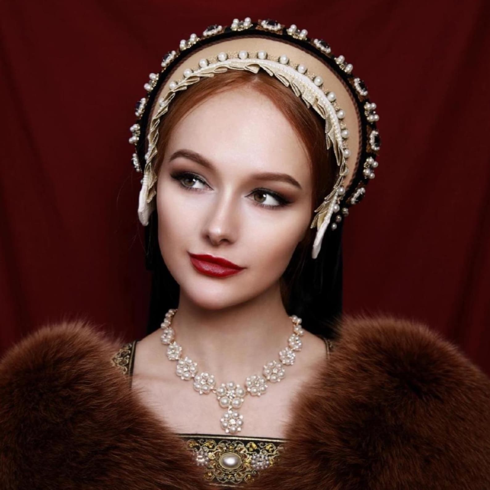 French Hood/ Anne Boleyn/ Medieval Renaissance Tudor Headpiece/ Renfair ...