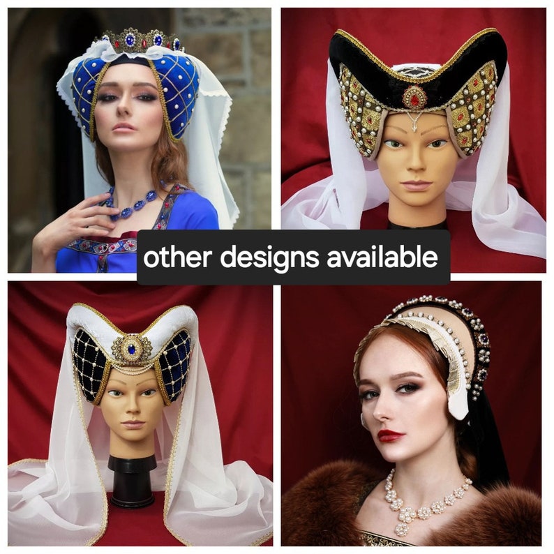 Medieval Renaissance Tudor Headpiece/ Medieval Headdress/ Escoffion ...