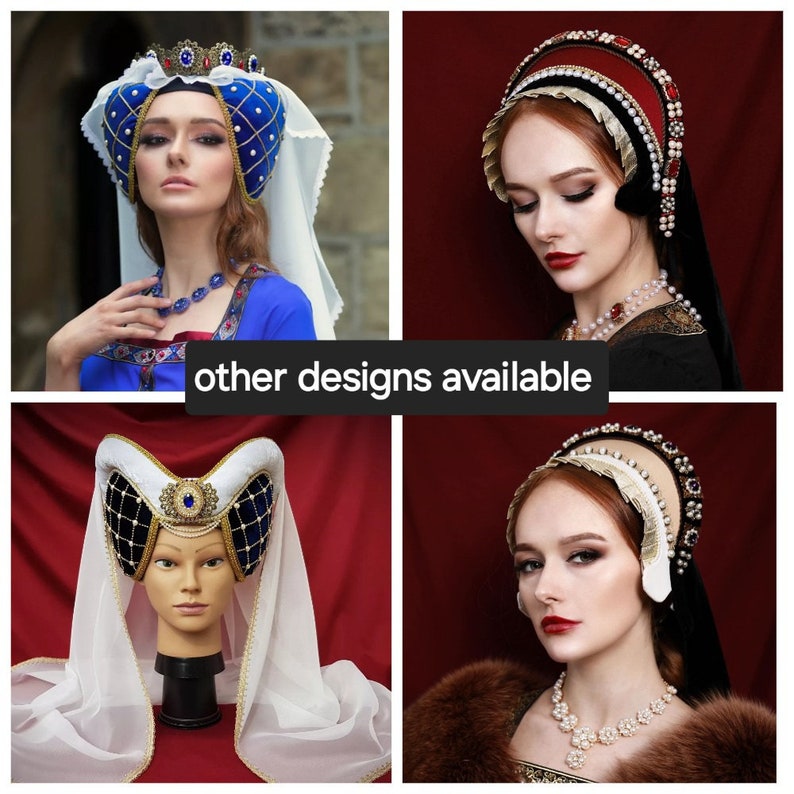 Medieval Renaissance Tudor Headpiece/ Medieval Headdress/ Escoffion ...