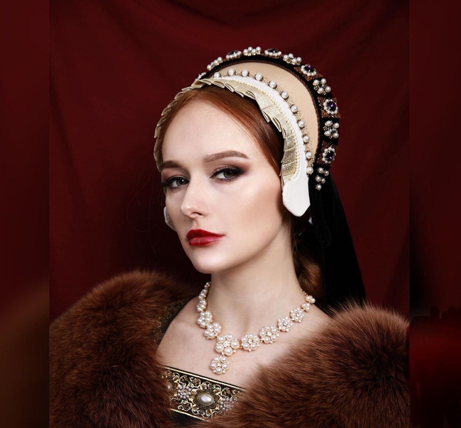 Medieval Renaissance Tudor Headpiece/ Medieval Headdress/ - Etsy