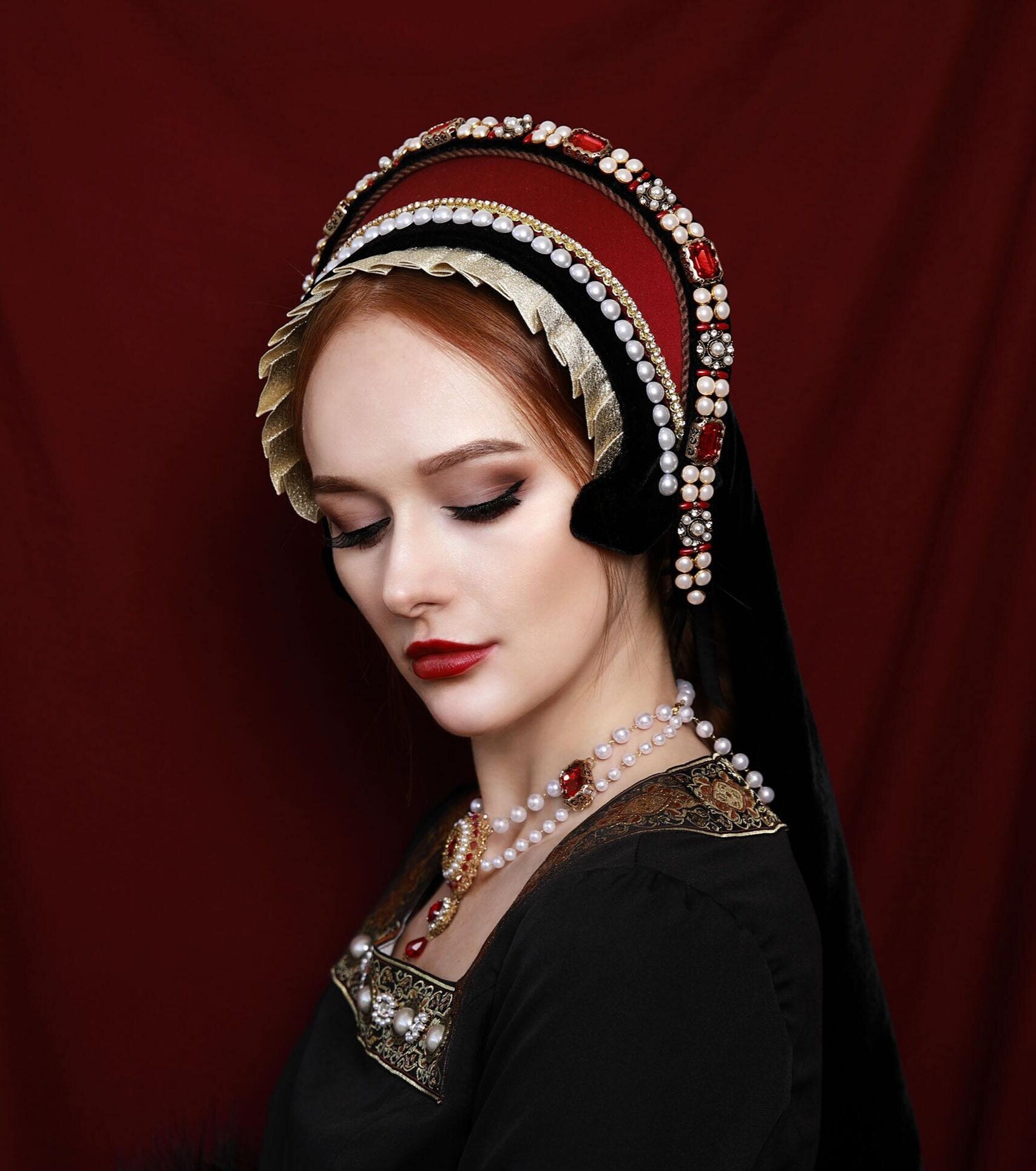 Medieval Renaissance Tudor Headpiece/ Medieval Headdress/ - Etsy