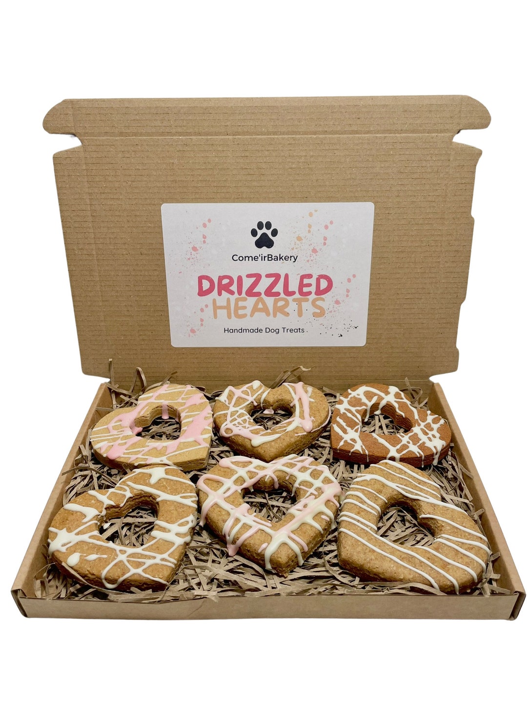 Iced Hearts Dog Treats Dog Treat Bag, Dog Gift, Treat, Natural Dog ...