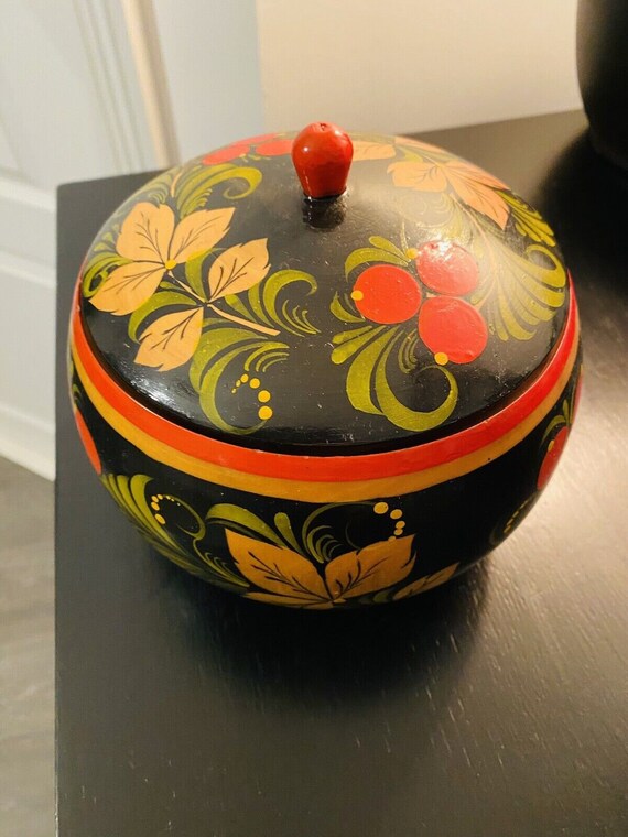 russian lacquer box flowers - Gem