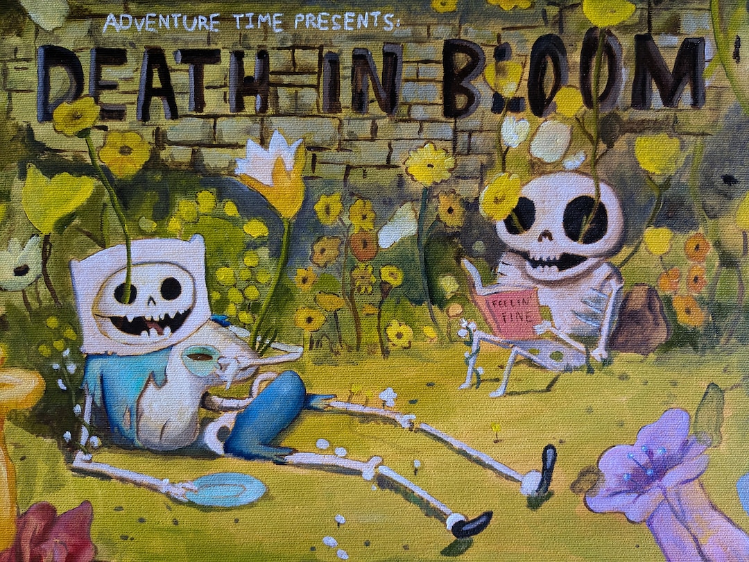 DEATH IN BLOOM Adventure Time Oil Painting on Canvas Original Handmade ...