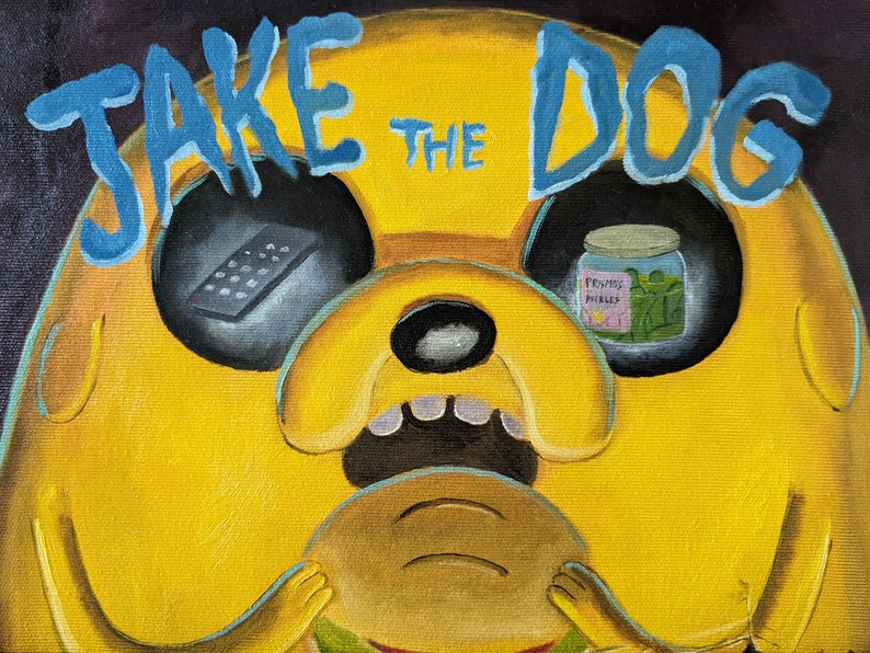 JAKE THE DOG - Adventure Time Oil Painting on Canvas - Original ...