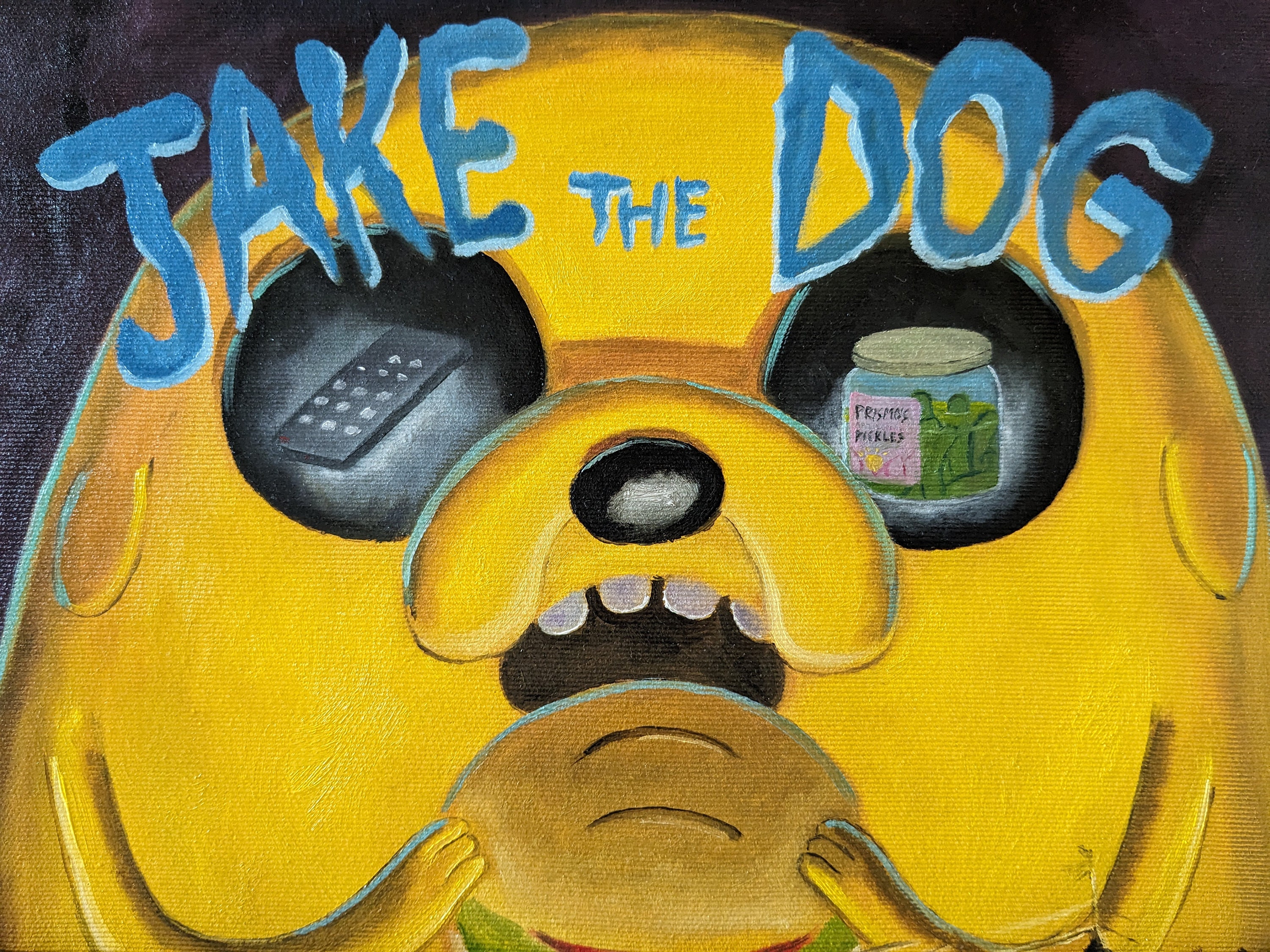 JAKE THE DOG - Adventure Time Oil Painting on Canvas - Original ...
