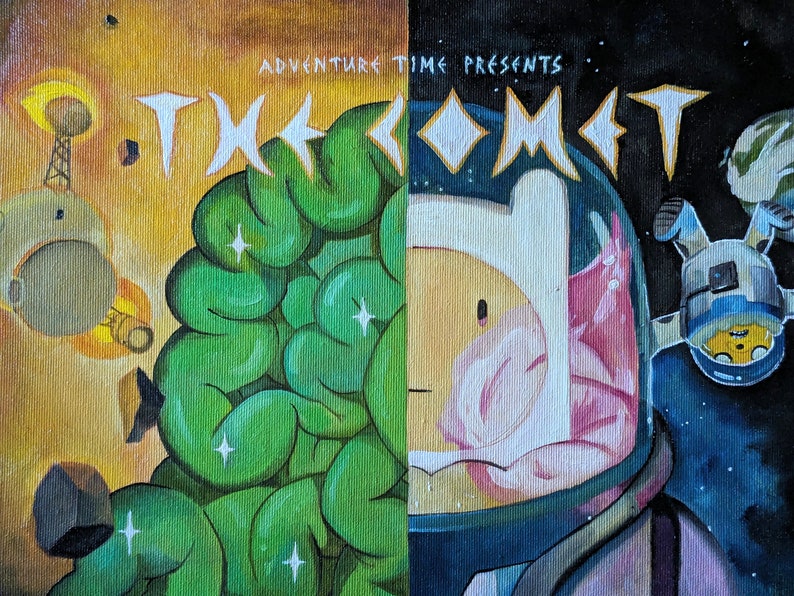 THE COMET - Adventure Time Oil Painting on Canvas - Original Handmade ...