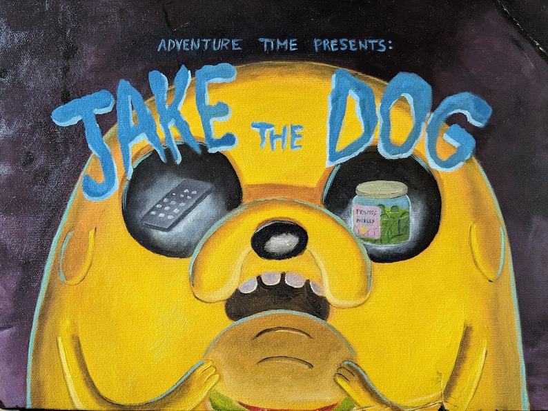 JAKE THE DOG - Adventure Time Oil Painting on Canvas - Original ...