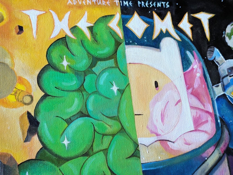 THE COMET - Adventure Time Oil Painting on Canvas - Original Handmade ...