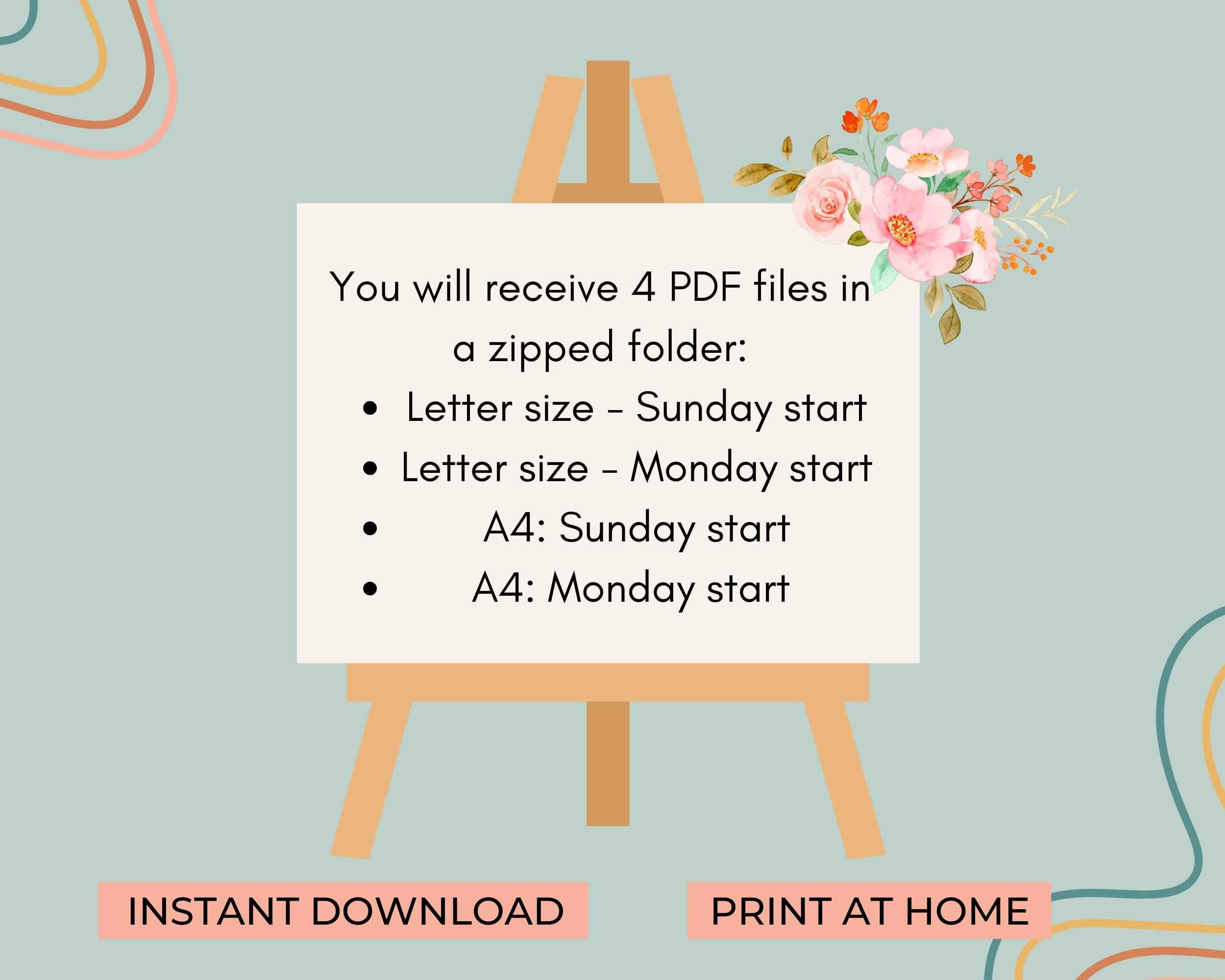 Mid Year Calendar Printable 2024-2025, Month at A Glance to Do List ...