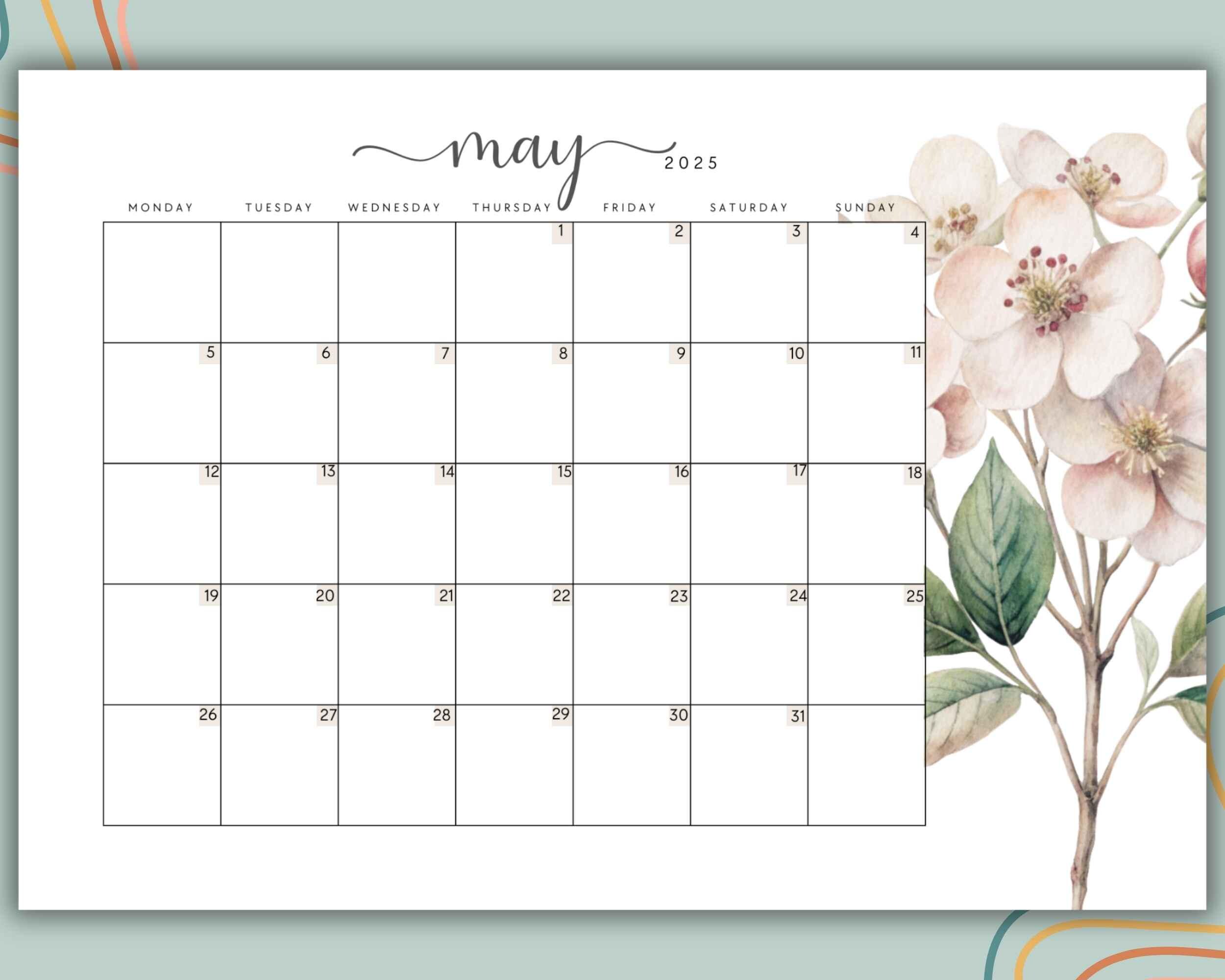 Mid Year Calendar Printable 2024-2025, Month at A Glance to Do List ...