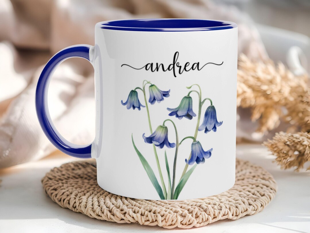 Bluebell Mug Custom April Birth Flower Personalized Coffee Cup Gift ...