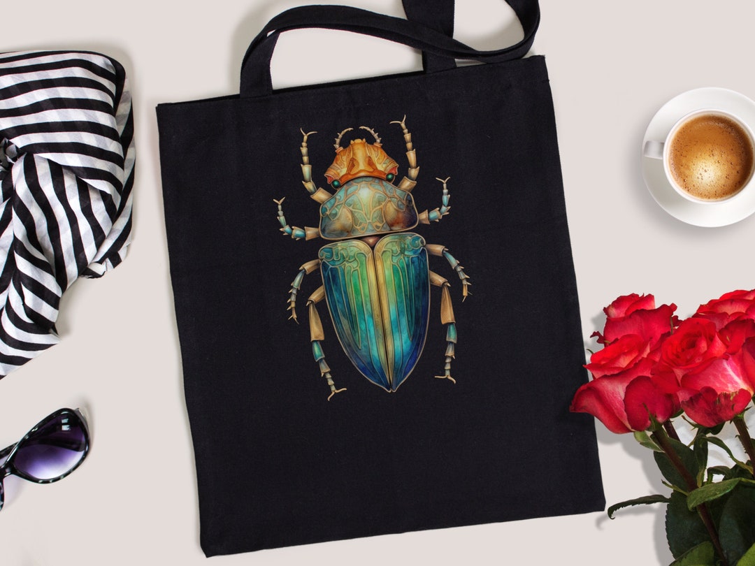 Scarab Beetle Ancient Egypt Gothic Tote Bag Reusable Grocery Bag Navy ...