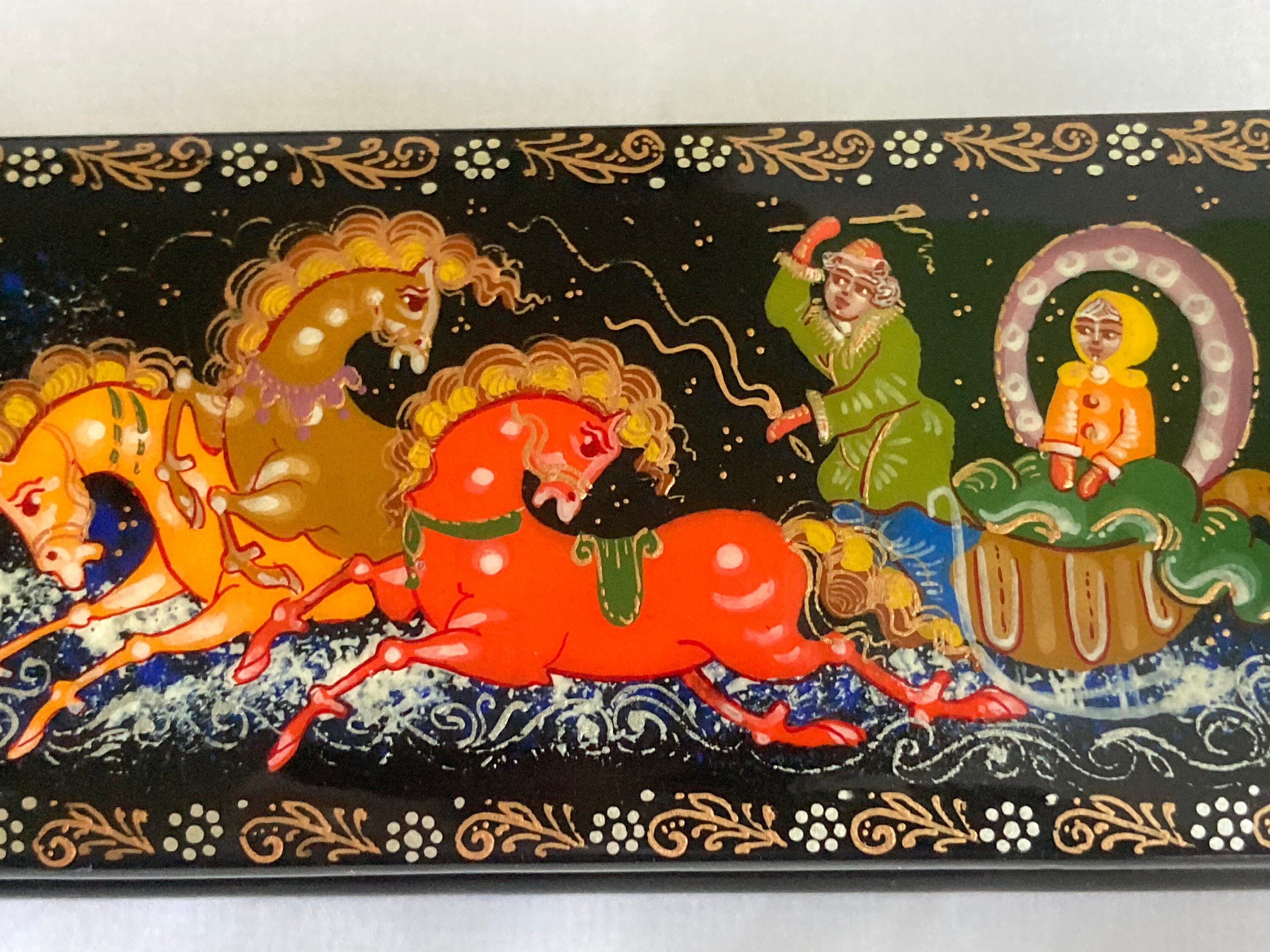 Palekh Lacquer Box troiki Handmade and Hand Painted. - Etsy