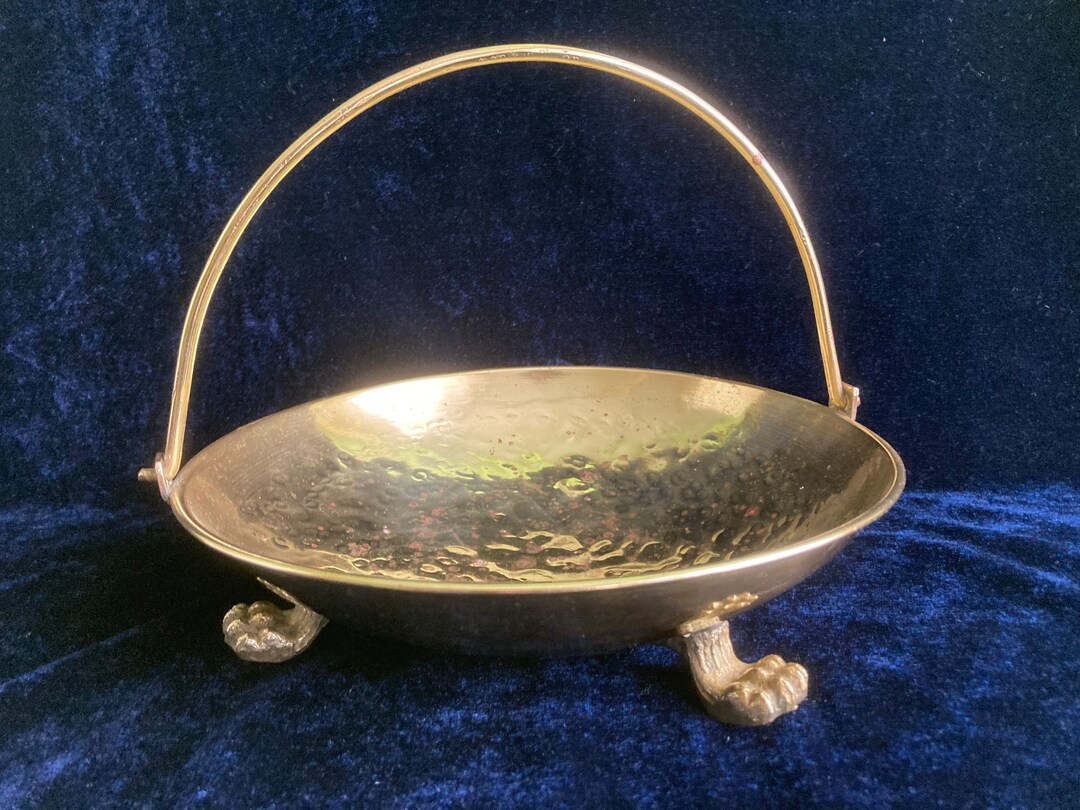 Old Brass Fruit Bowl/ Candy Bowl With Handle - Etsy