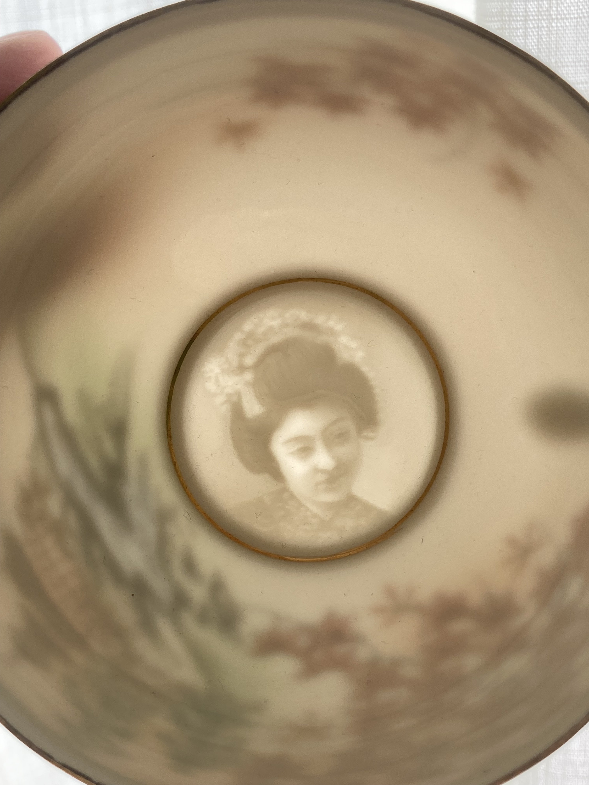 Japanese Lithophane Geisha Eggshell Porcelain Teacup And Saucer Etsy