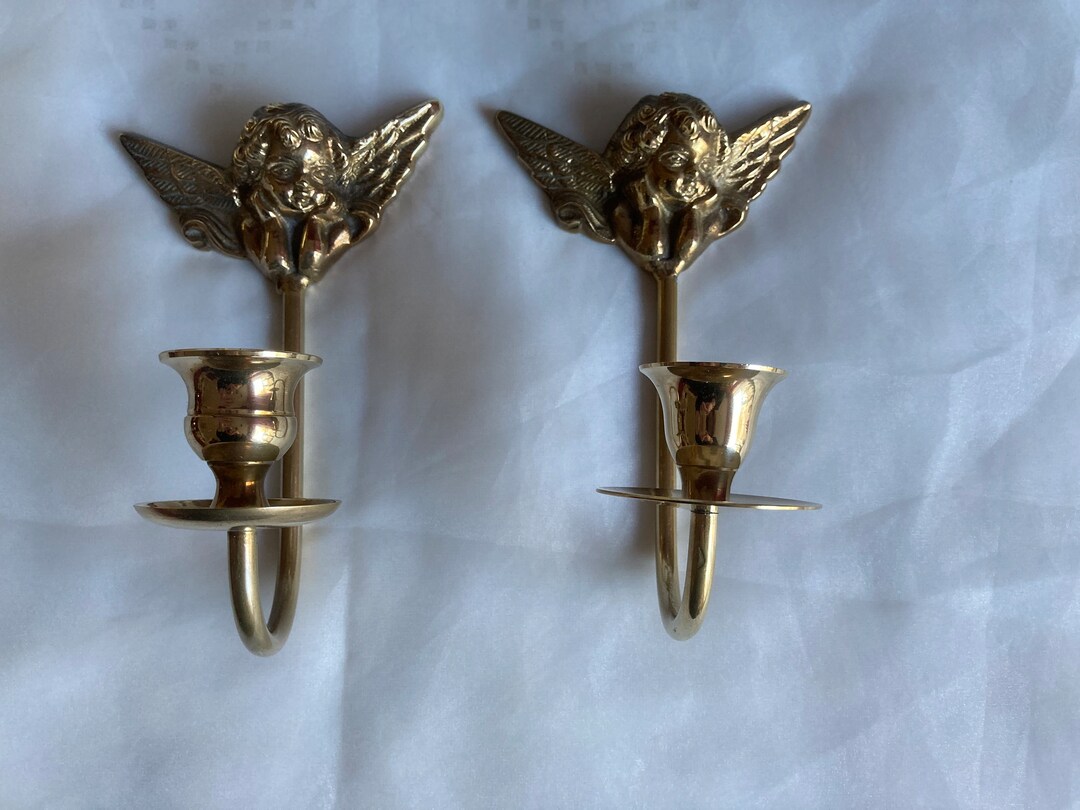Vintage Angel Wall Sconces Bronze - Etsy