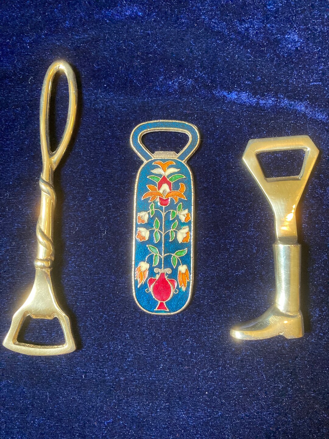 Vintage Bottle Opener Bronze Brass. Boot Blommen Pattern Twisted Shape ...