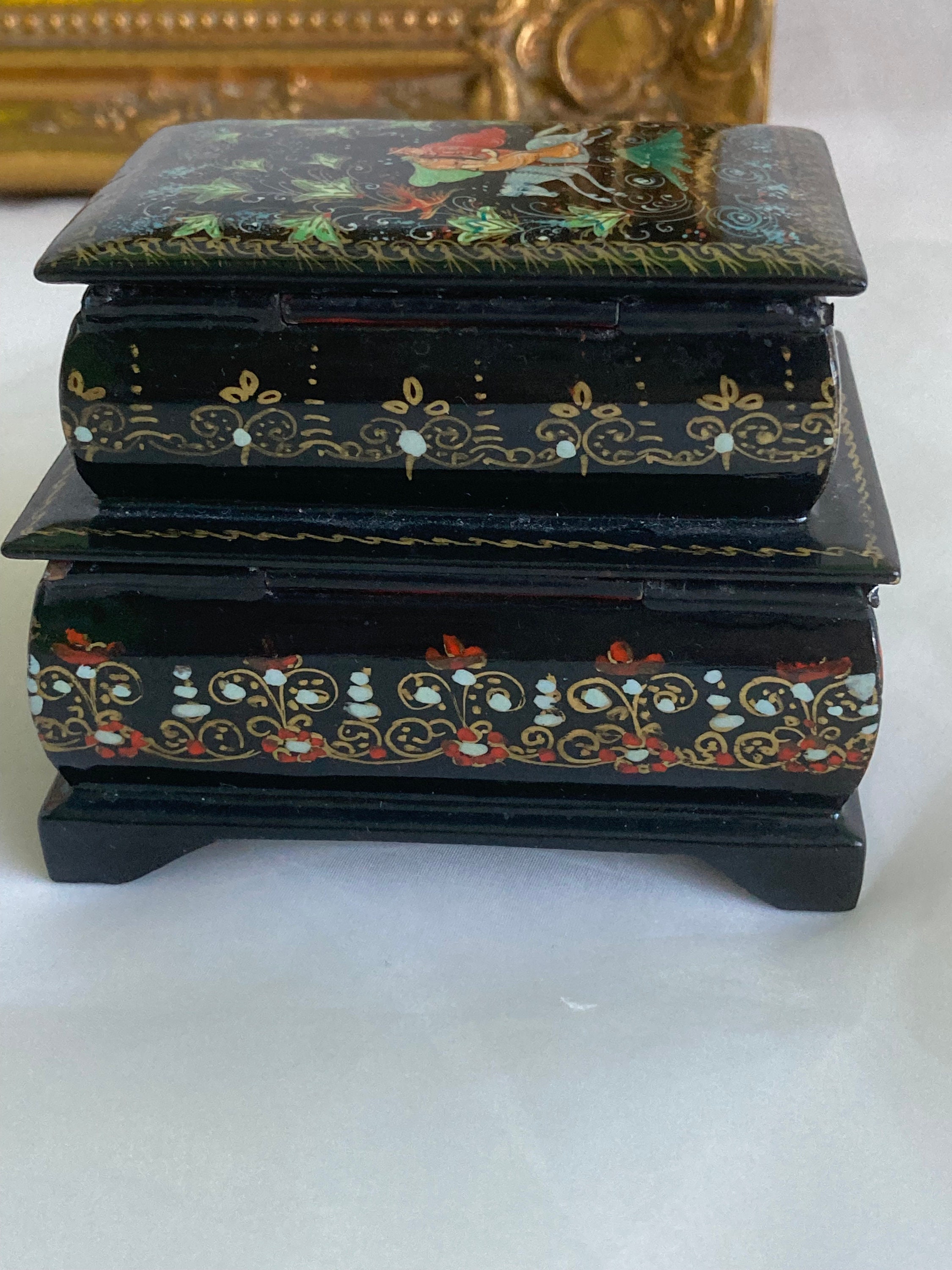 Palekh Lacquer Box prince Ivan and the Grey Wolf Handmade and Hand ...