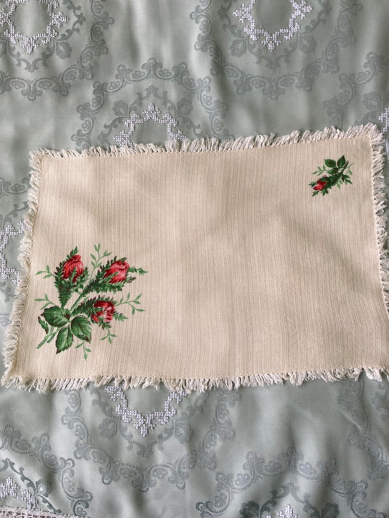 Vintage French Roses Wool Tablecloths Circa 1960-1970 - Etsy