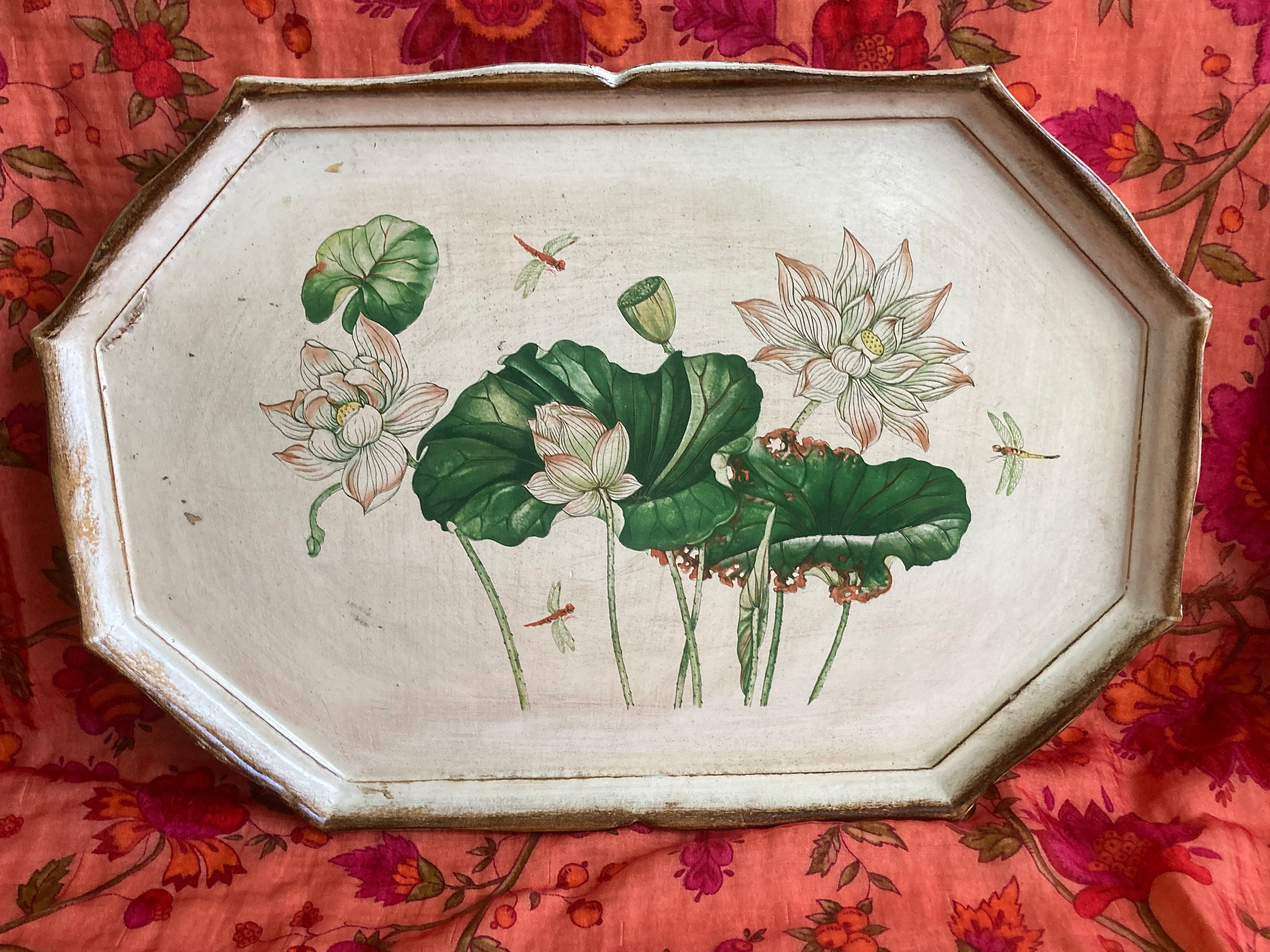 Octagonal Italian Florentine Wooden Tray. Vintage 1960 - Etsy
