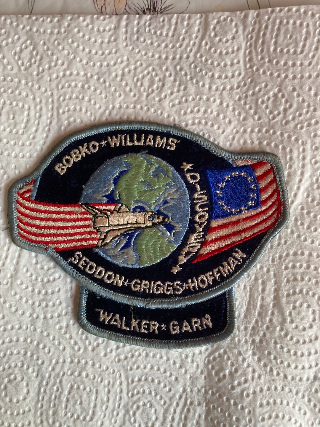 Nasa-patch. Nasa Vintage Patch Ontdekking Bobko Williams Seddon Griggs ...