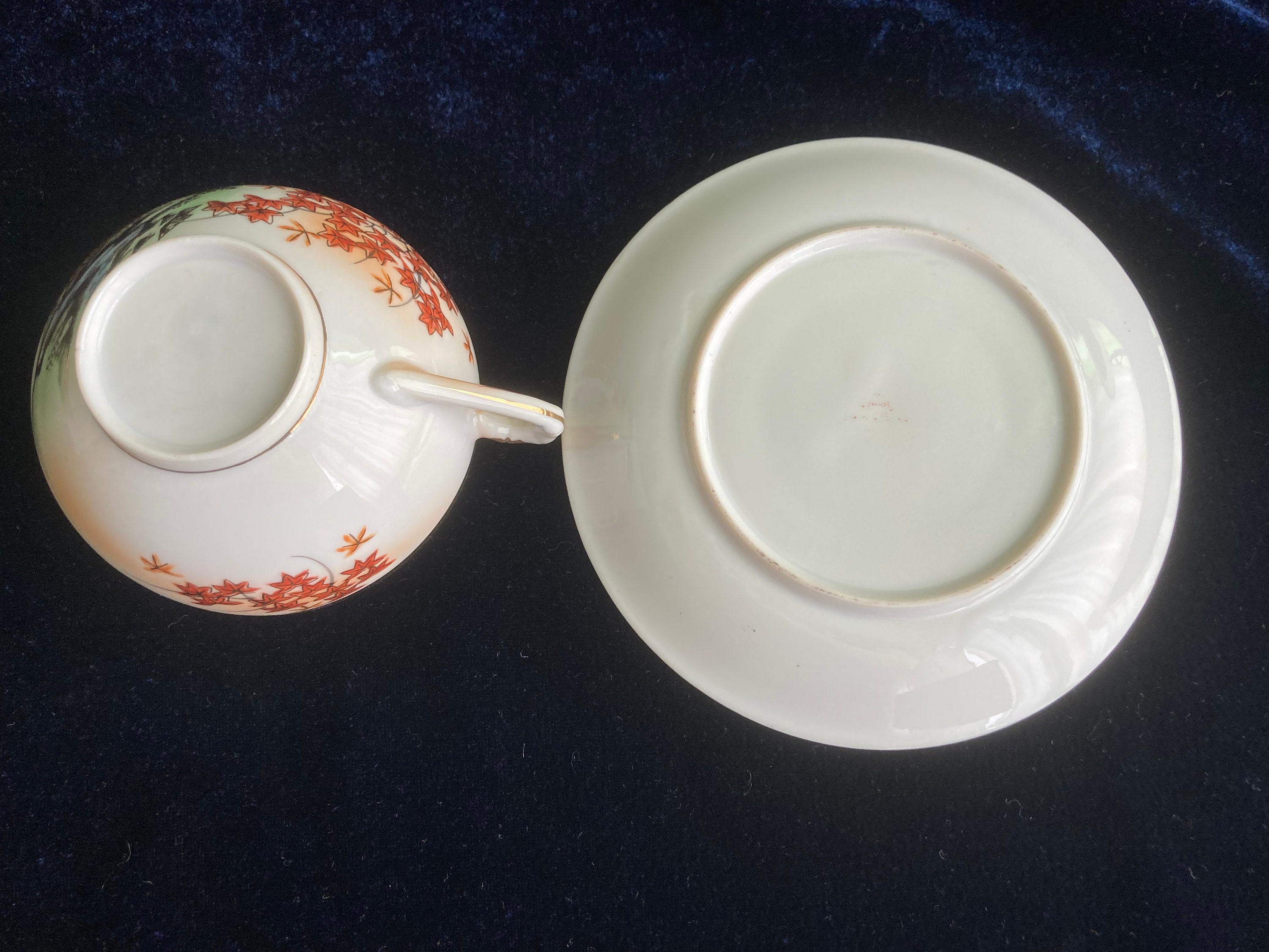 Japanese Lithophane Geisha Eggshell Porcelain Teacup And Saucer Etsy