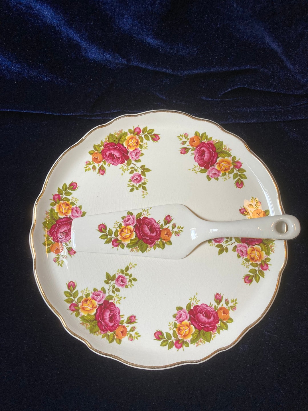 Old Foley James Kent Cake Bowl and Cake Scoop. Vintage 1950 - Etsy