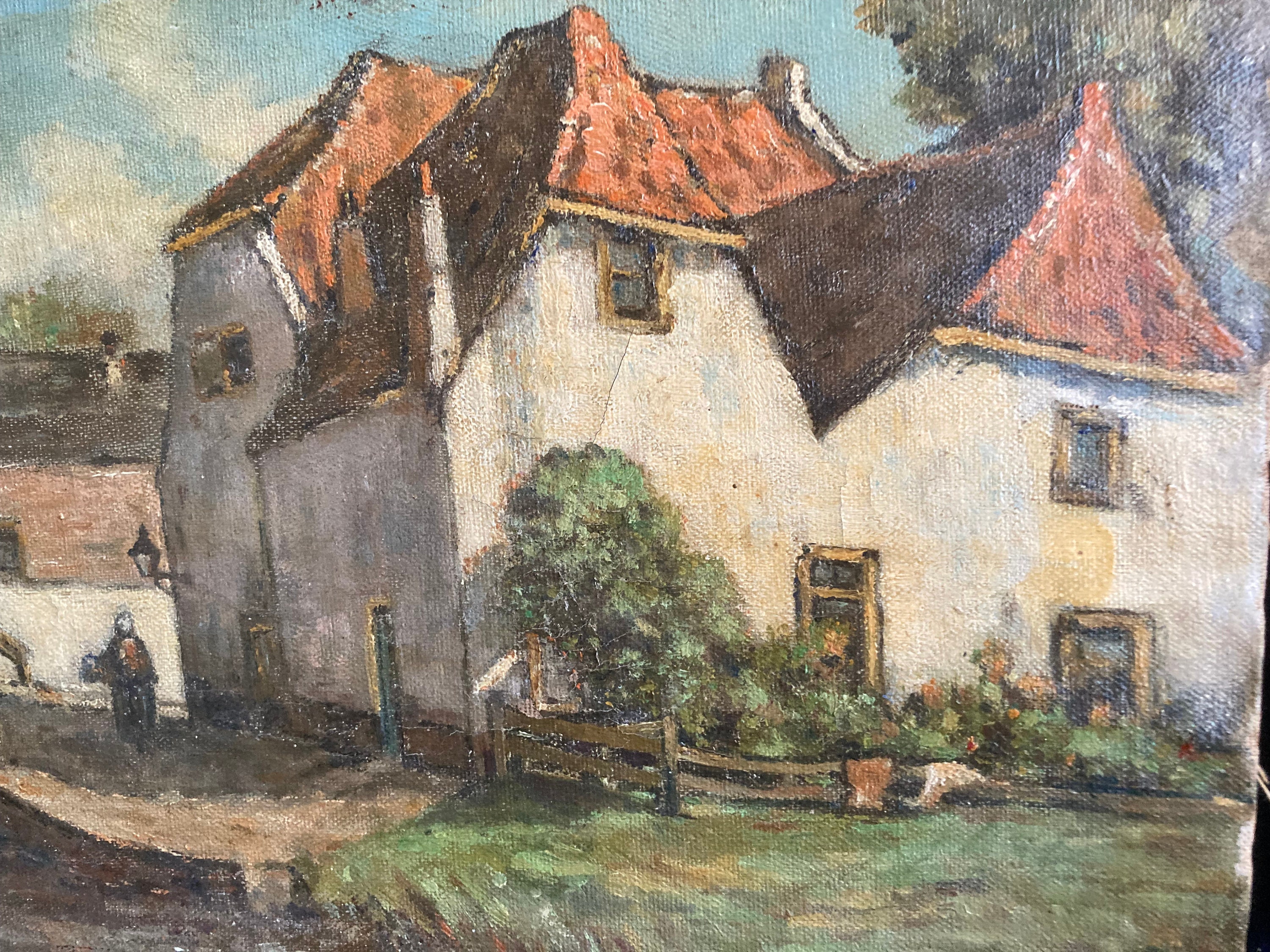 Antique Oil Painting Old Street Scene. Circa 1900-1920 - Etsy