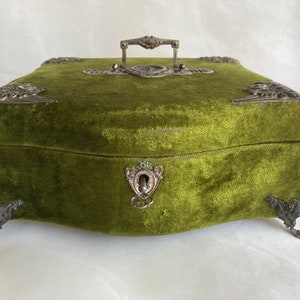 Antique French Velvet Box. Boudoir Box, Sewing Box, Jewelry Box. Around ...