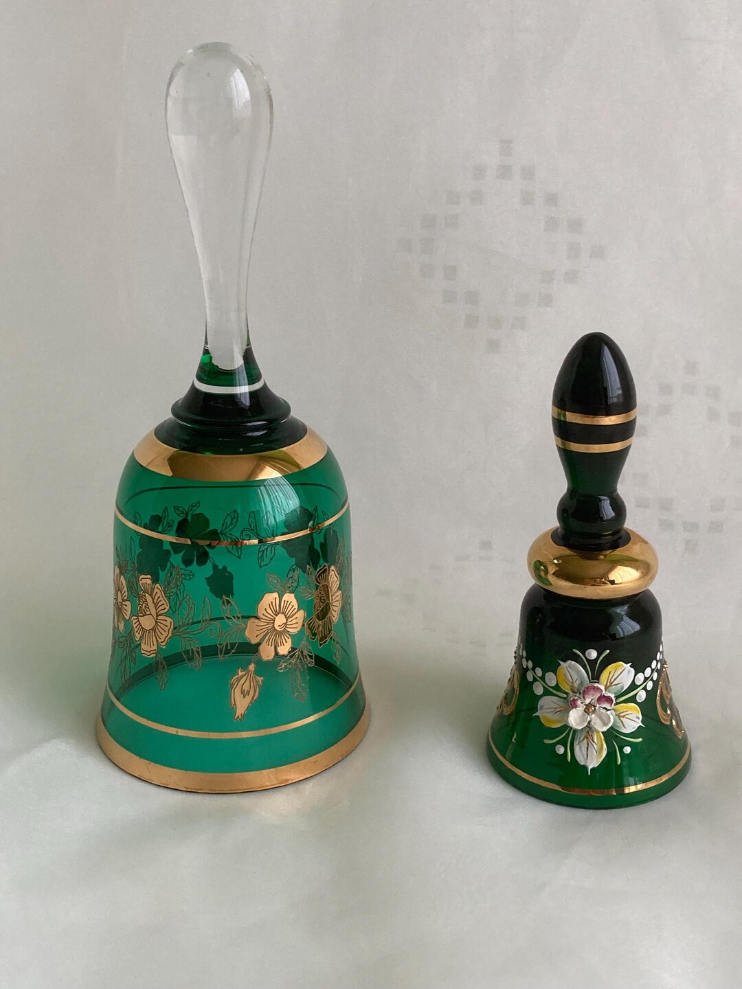 2 Bohemian Crystal Table Bells From Czechoslovakia - Etsy