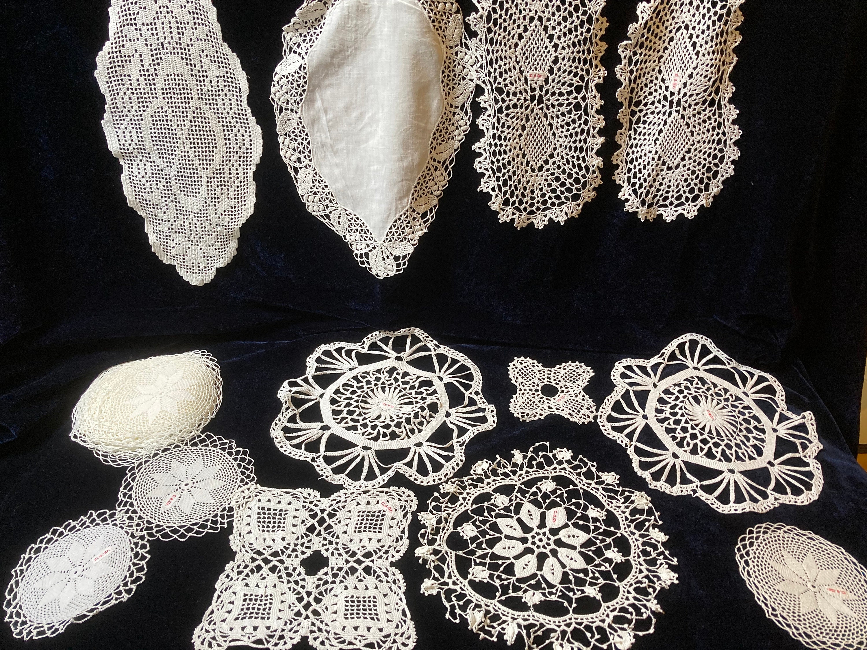 Collection of Chopped, Embroidered Lace Tablecloths. With Initials ...