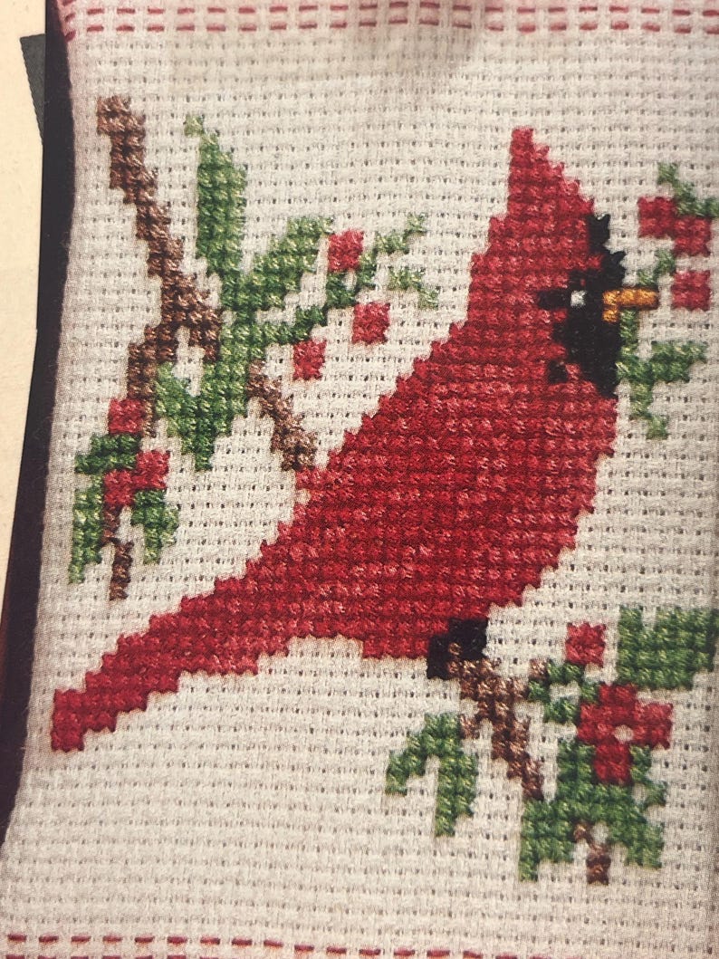 Vintage Cardinal Cross Stitch Pattern - Etsy