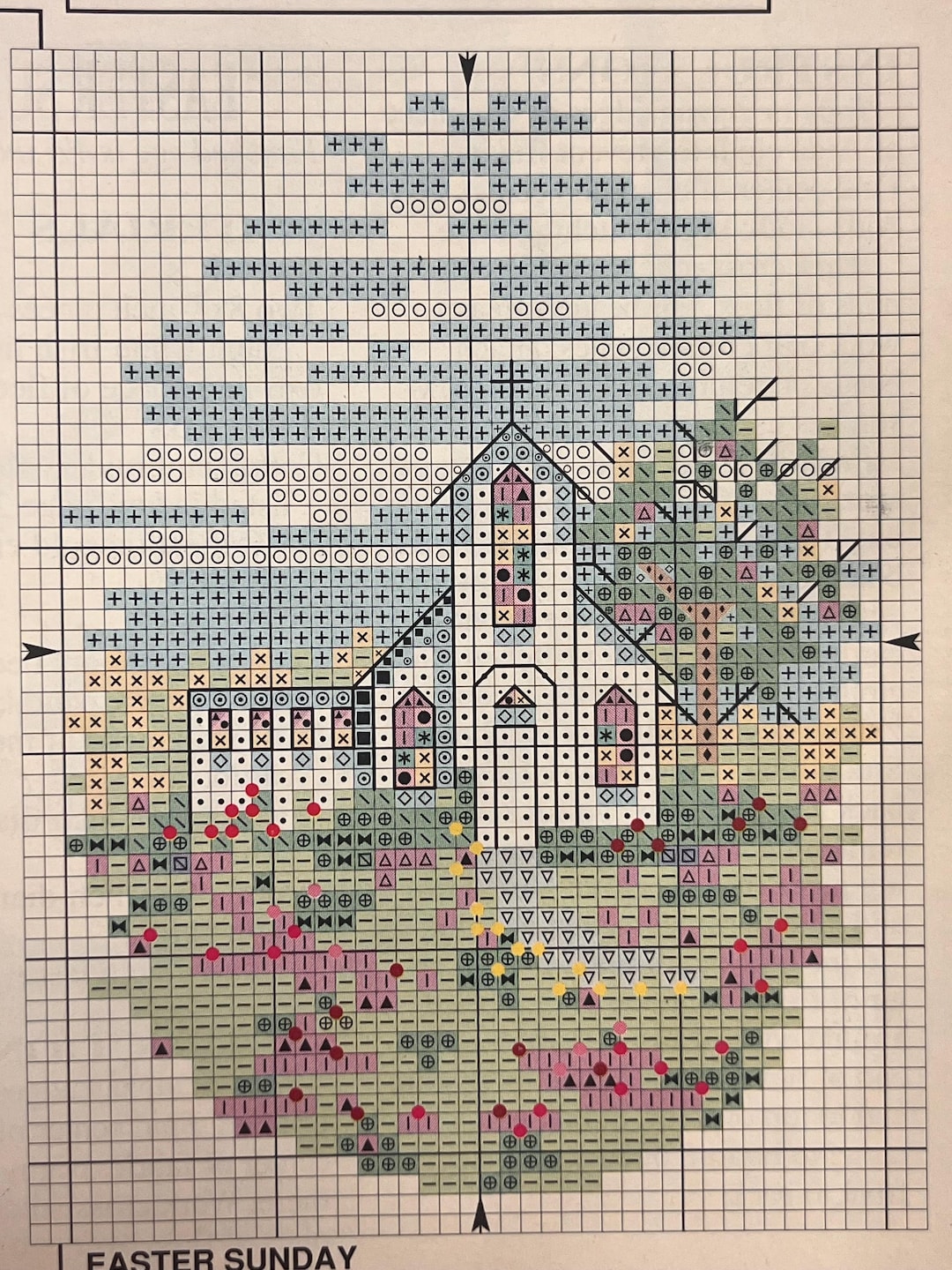 Easter Sunday Church Cross Stitch Pattern - Etsy