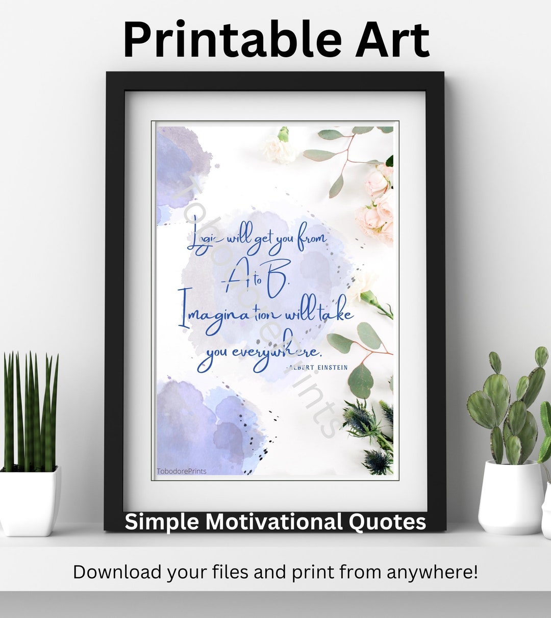 Logic & Imagination - Printable Wall Art Inspirational Quotes - Etsy