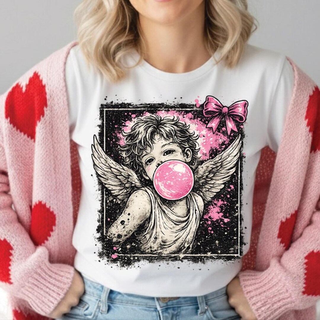 Pink Angel Bubblegum PNG, Cherub Angel Aesthetic PNG, Coquette ...