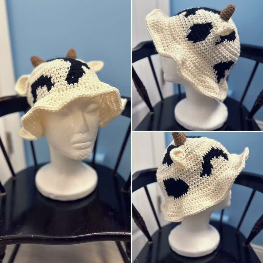 Crochet Cow Bucket Hat - Etsy